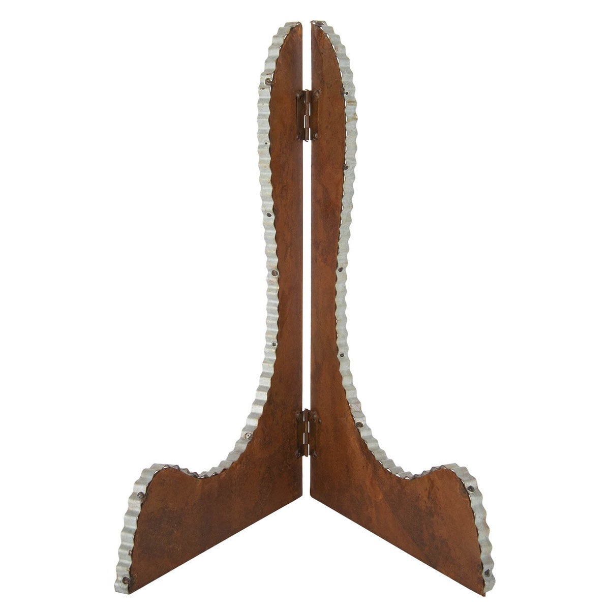 Y17149 - Galvanized/Rust Easel Lg - Year-Round | COMING HOME TO WACO